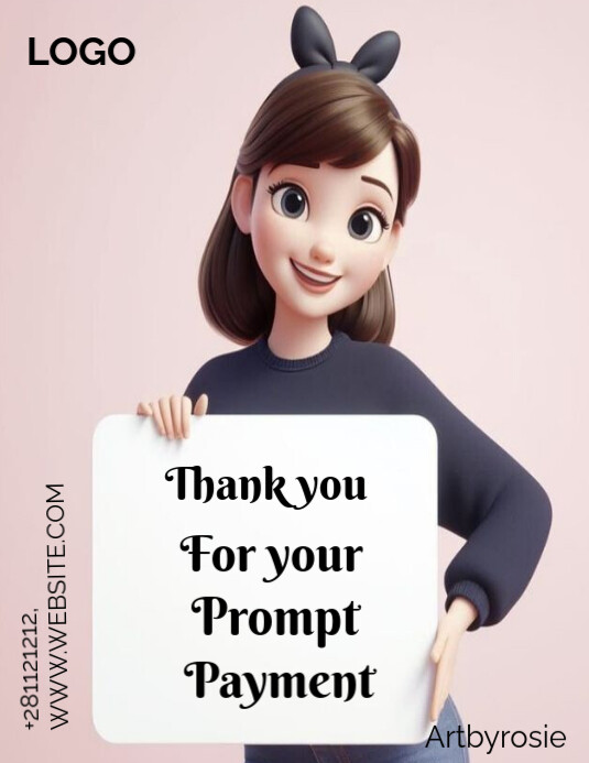 Copy of White Joyful Thank You For Your Payment Flyer (us Letter ...