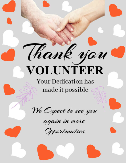 Copy of White Joyful Thank You Volunteer Flyer (us Letter) | PosterMyWall