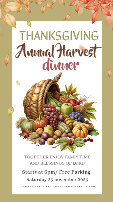 White Joyful Thanksgiving Instagram Story Template | PosterMyWall