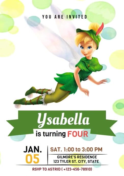 White Joyful Tinker Bell A4 Template | PosterMyWall