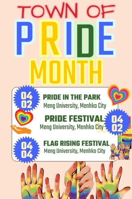 Copy of White Joyful Town Of Pride Month Poster | PosterMyWall