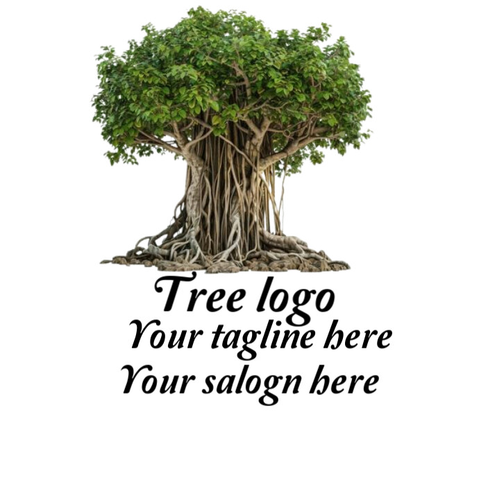 White Joyful Tree Logo Template | PosterMyWall