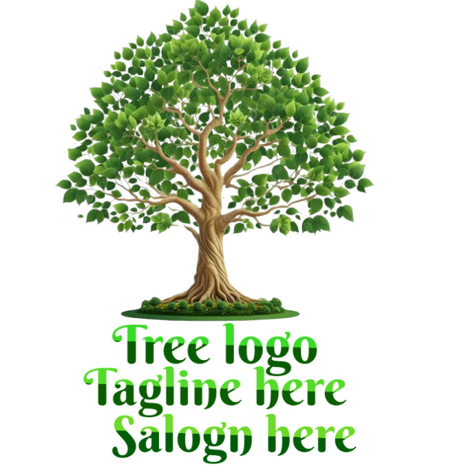 White Joyful Tree Logo Templat | PosterMyWall