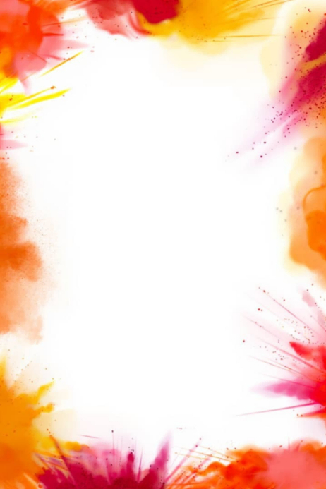 White Joyful Tropical Powder Burst Border Frame Poster Template ...