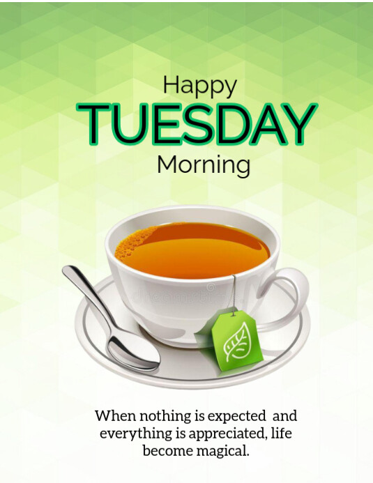 White Joyful Tuesday Morning Quote Template Flyer (us Letter ...