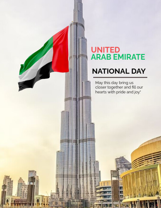 White Joyful Uae Flyer (us Letter) Template | PosterMyWall