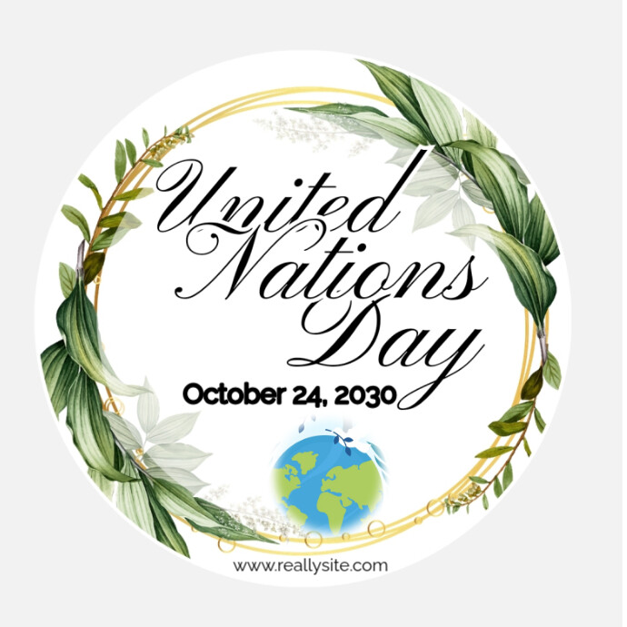 White Joyful United Nations Day Logo Templat | PosterMyWall