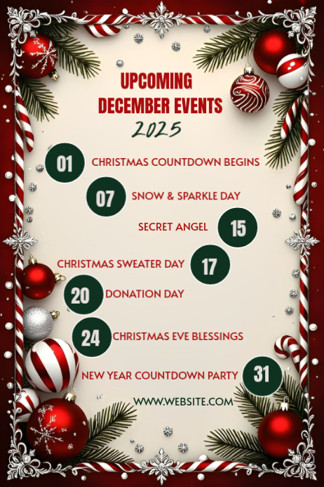 White Joyful Upcoming Event December Calendar Poster Template ...