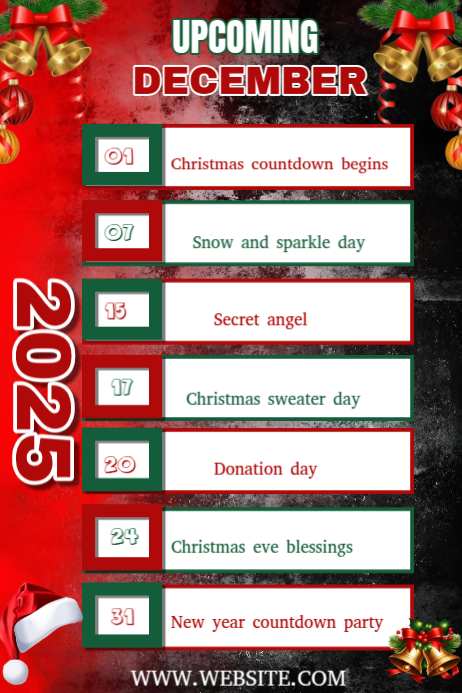 White Joyful Upcoming Event December Calendar Poster Template ...