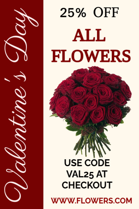 Copy of White Joyful Valentine's Day Flower Sale Poster | PosterMyWall