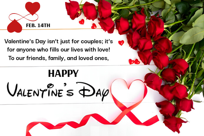 White Joyful Valentine's Day Greetings Poster Template | PosterMyWall