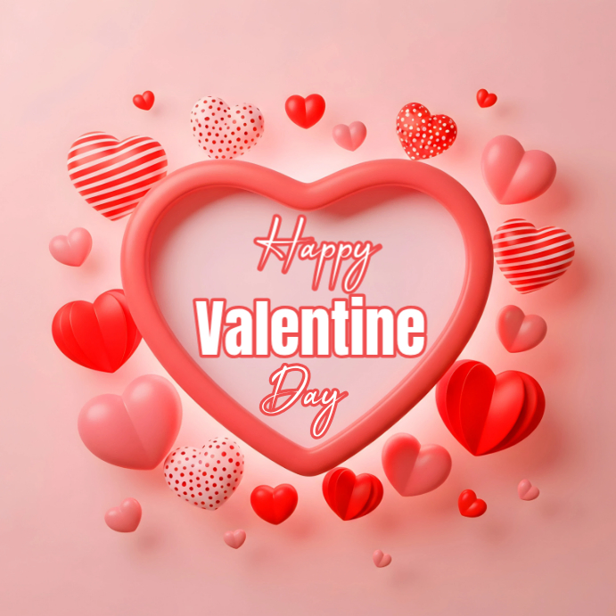 White Joyful Valentine Day Instagram Post Template | PosterMyWall