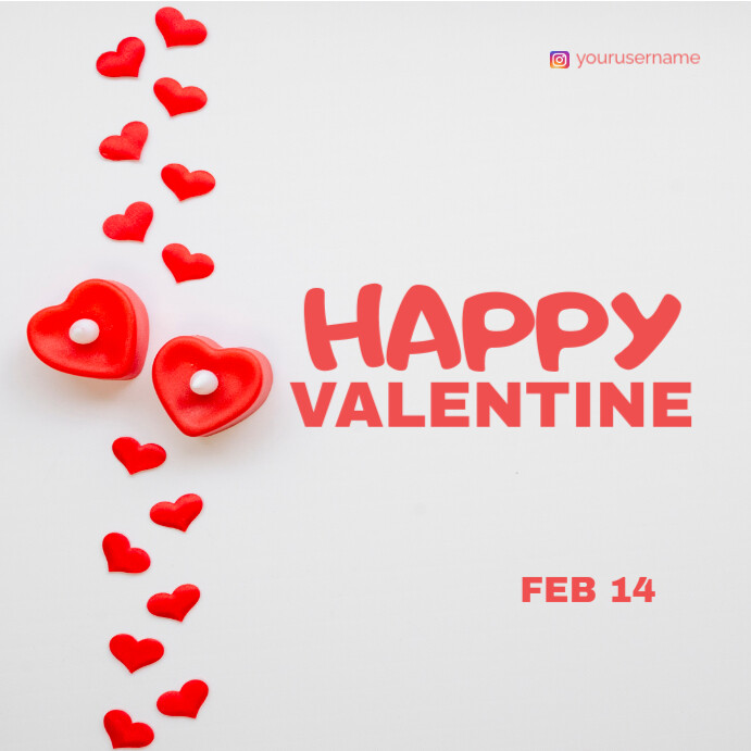 White Joyful Valentine Instagram Post Template | PosterMyWall