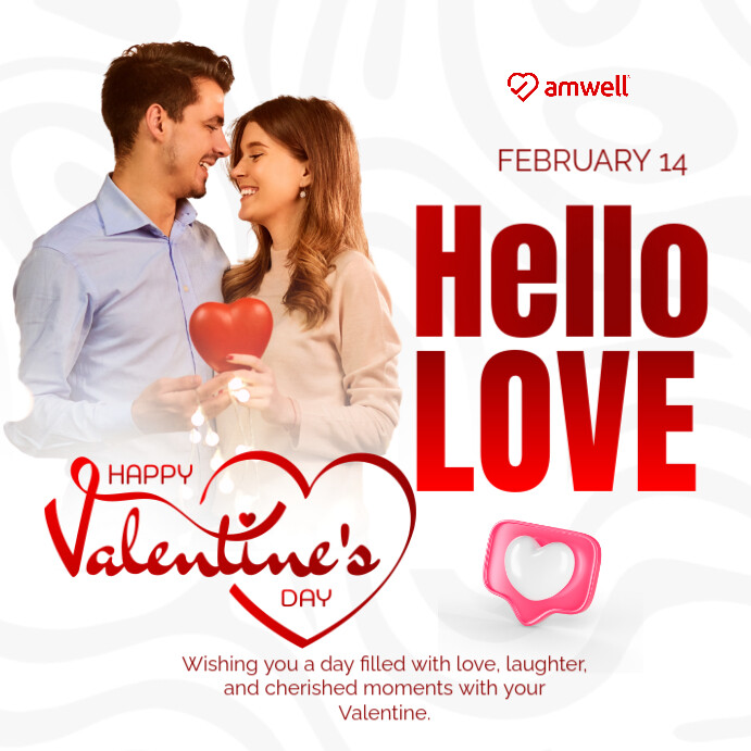 White Joyful Valentine Instagram Post Template | PosterMyWall