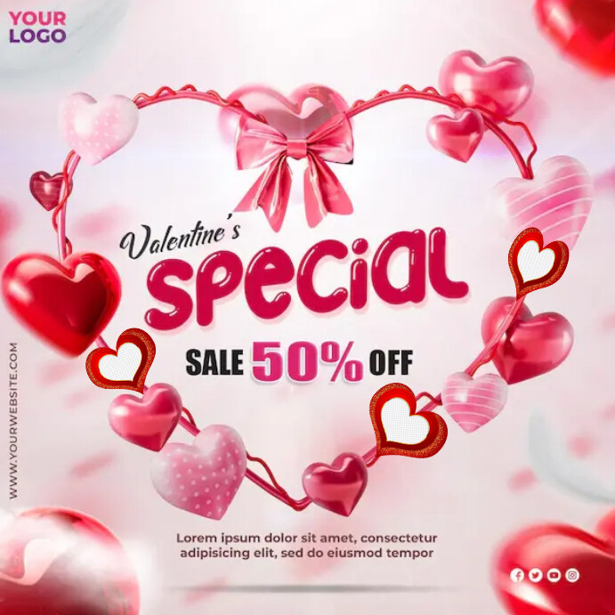 White Joyful Valentine Special Instagram Post Template | PosterMyWall