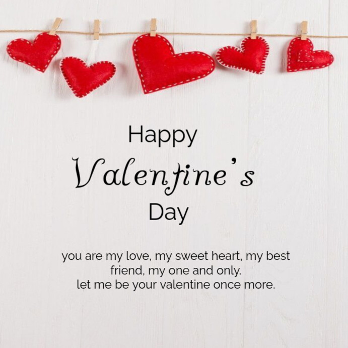 White Joyful Valentines Day Message Instagram Post Template | PosterMyWall
