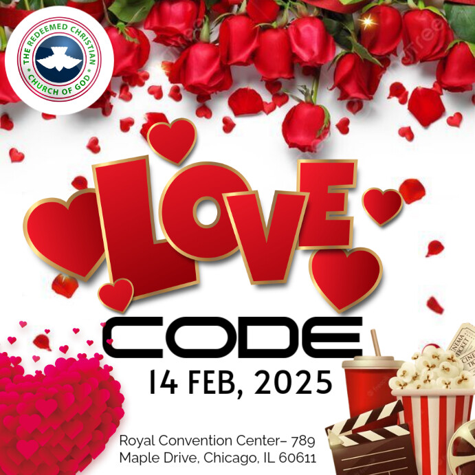 White Joyful Valentine’s Day Church Program Instagram Post Template | PosterMyWall