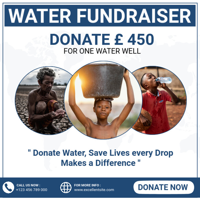 Copy of White Joyful Water Fundraiser Instagram Post | PosterMyWall