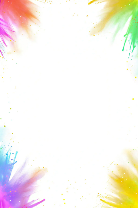 White Joyful Watercolor Border Splash Poster Template | PosterMyWall