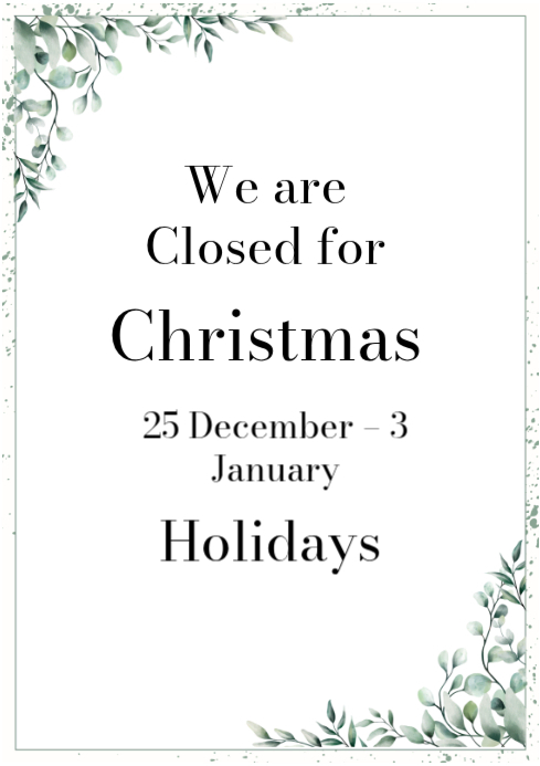 White Joyful We Are Closed Christmas A4 Template | PosterMyWall