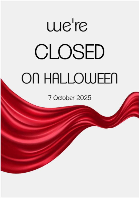 Modèle White Joyful We Are Closed Halloween A4 | PosterMyWall