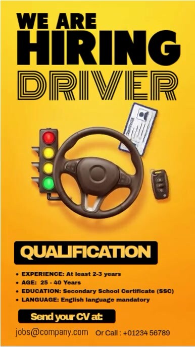 Copy of White Joyful We Are Hiring Driver Instagram Story | PosterMyWall