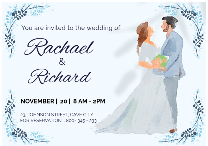 White Joyful Wedding Card A5 Template | PosterMyWall
