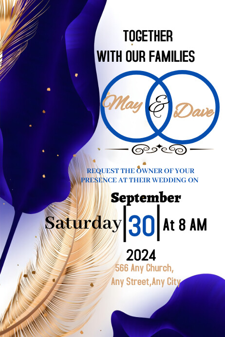 White Joyful Wedding Ceremony Invitation Card Template | PosterMyWall