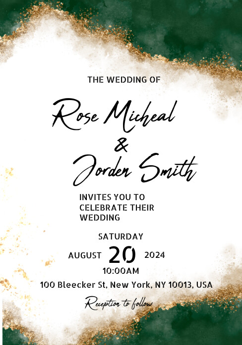 White Joyful Wedding Invitation A5 Template | PosterMyWall