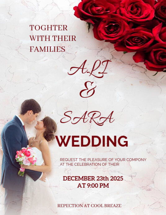 Copy of White Joyful Wedding Invitation Card Design Template Flyer (us ...