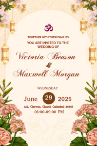 Wedding invitation card poster Template | PosterMyWall