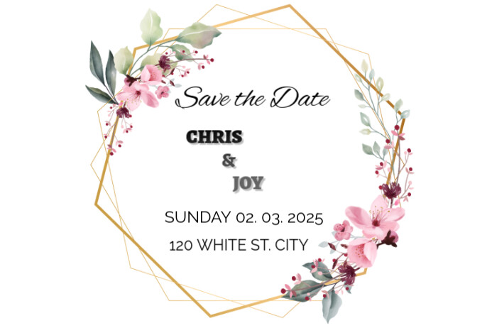 White Joyful Wedding Invitation Poster Template | PosterMyWall