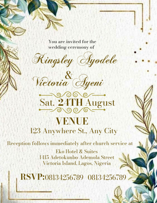 White Joyful Wedding Invite Flyer (us Letter) Template | PosterMyWall