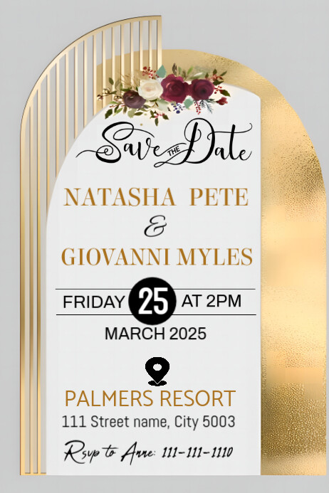 White Joyful Wedding Iv Poster Template | PosterMyWall