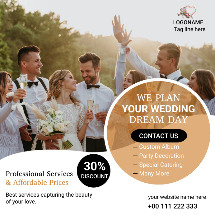 Plantilla de White Joyful Wedding Services Flyer Template | PosterMyWall