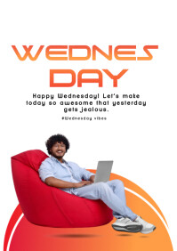 White Joyful Wednesday A4 Template | PosterMyWall