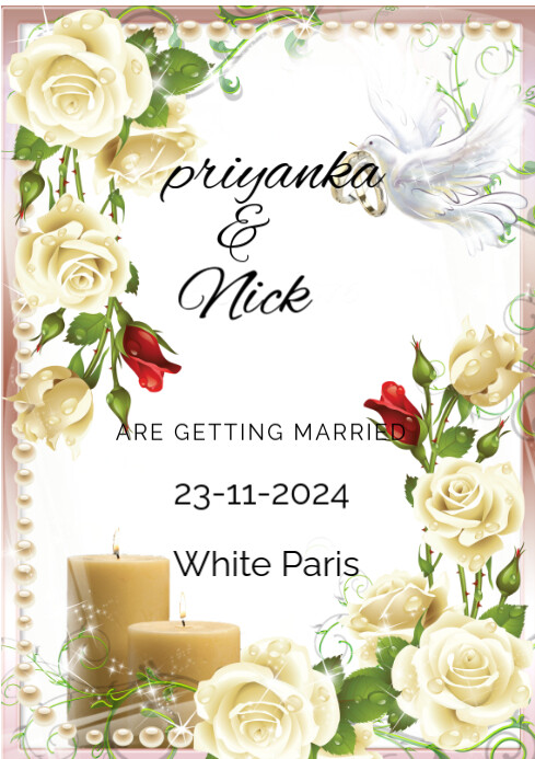 Copy of White Joyful Weeding Cards A2 | PosterMyWall