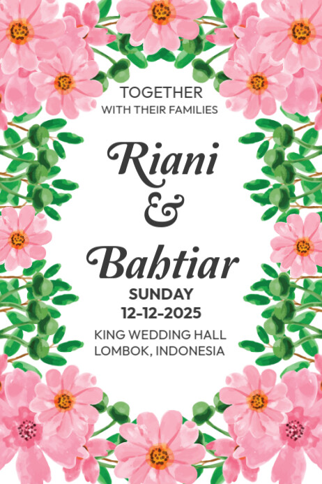 White Joyful Weeding Poster Template | PosterMyWall