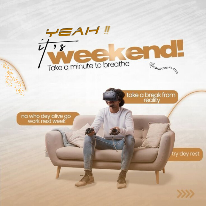 White Joyful Weekend Instagram Post Template | PosterMyWall