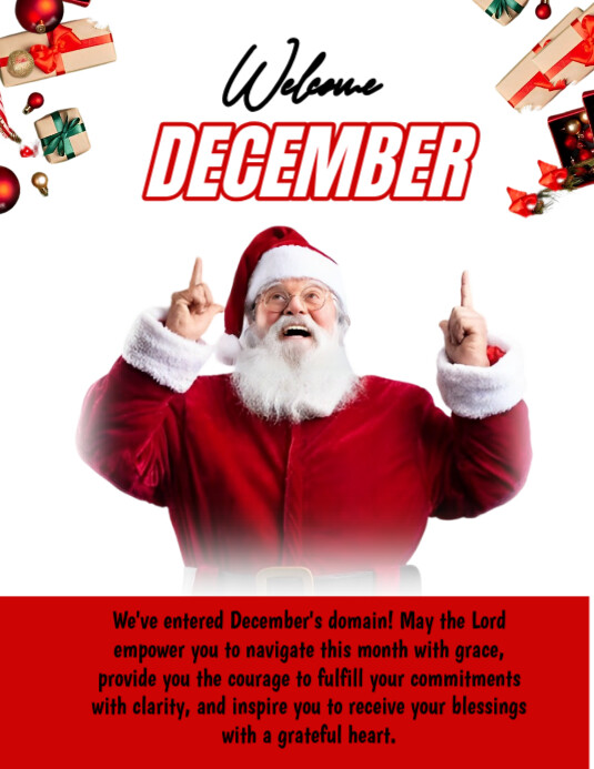 White Joyful Welcome December Flyer (us Letter) Template | PosterMyWall
