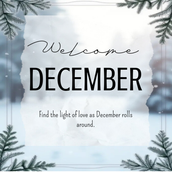 White Joyful Welcome December Instagram Post Template | PosterMyWall