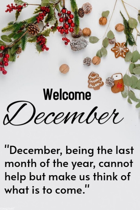 White Joyful Welcome December Poster Template | PosterMyWall