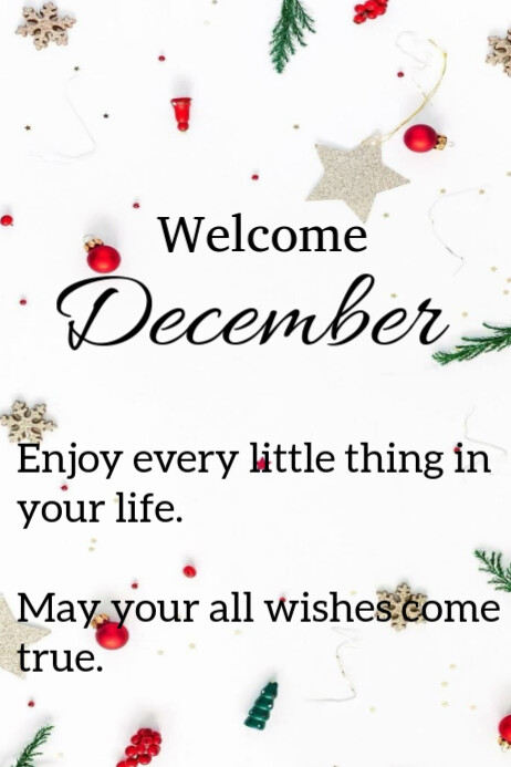 White Joyful Welcome December Poster Template | PosterMyWall