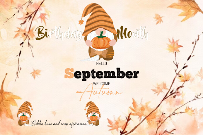 White Joyful Welcome September Poster Template | PosterMyWall