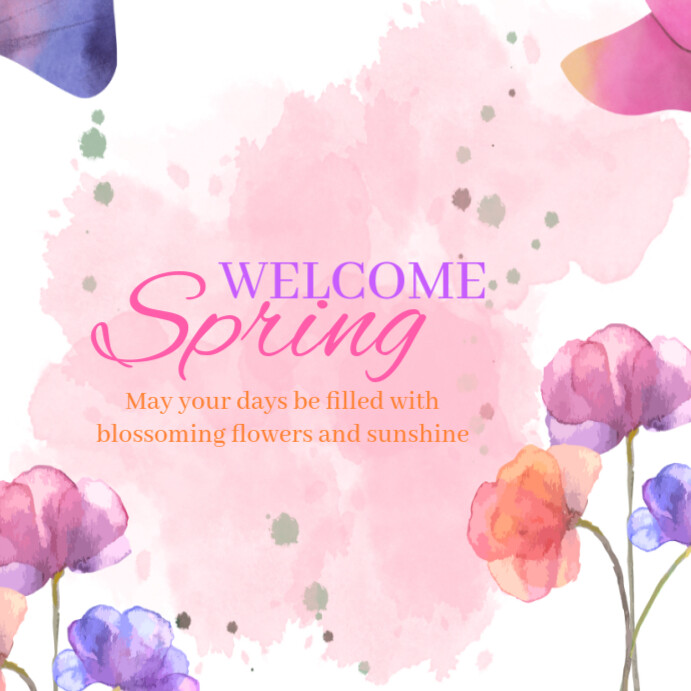 Copy of White Joyful Welcome Spring Break Template For Instagram Post ...