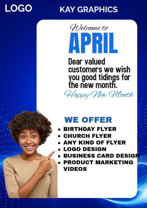 White Joyful Welcome To April Design A4 Template | PosterMyWall