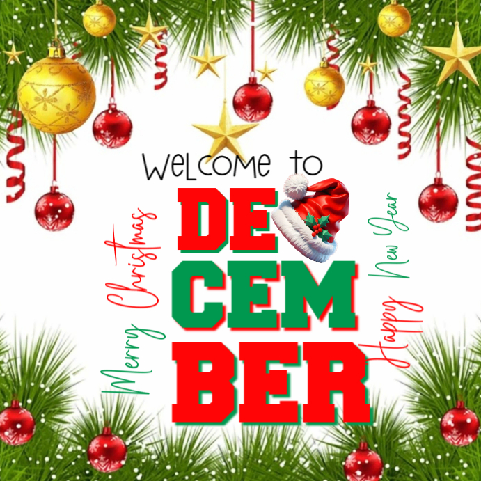 White Joyful Welcome To December Design Template Instagram Post ...
