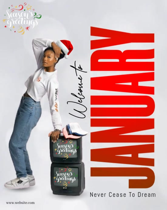 Copy of White Joyful Welcome To January Instagram Portrait | PosterMyWall
