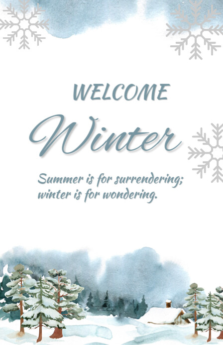 White Joyful Welcome Winter Tabloid Template | PosterMyWall