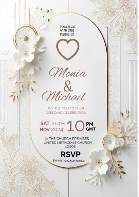 Copy of White Joyful White Invitations A4 | PosterMyWall